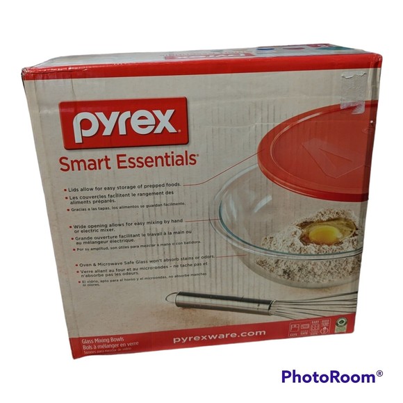 Pyrex | Kitchen | Pyrex Smart Essentials Glass Mixing Bowls With Lids ...